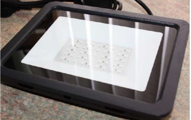 Product Safety Information Notice on an LED Lamp CHX-FL-A-50W sold on ...