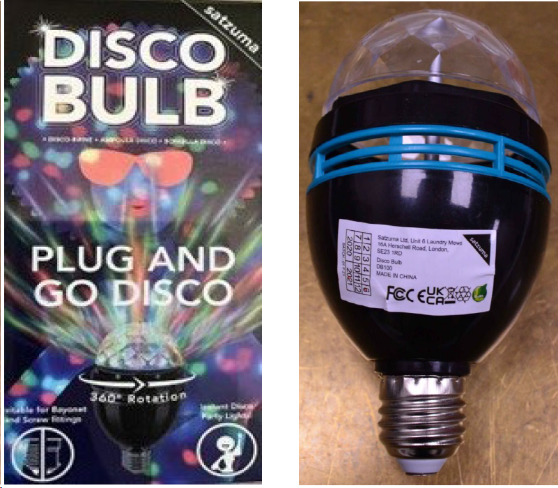 Boots Retail (Ireland) Limited recalls Satzuma Disco Bulb and Adapter ...